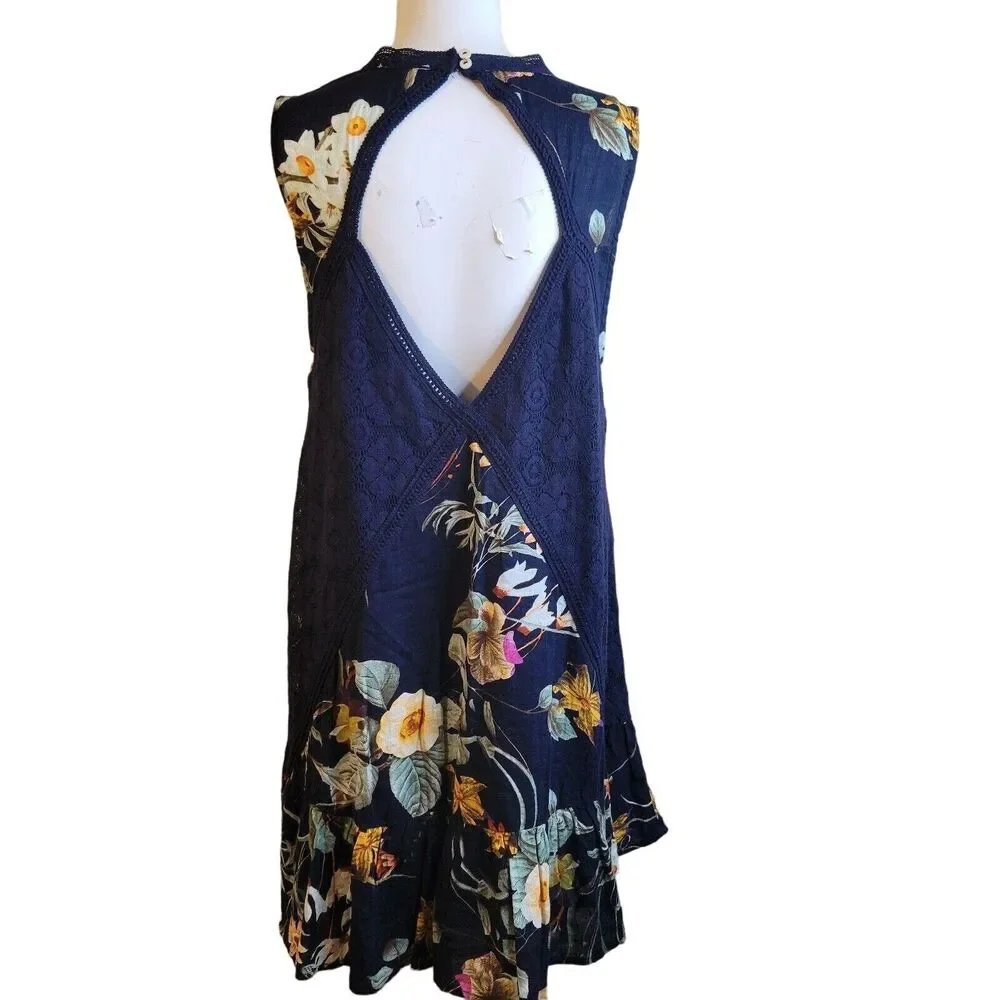Umgee | Dresses | Umgee Usa Small Dress Tunic Flower Open Back Button ...